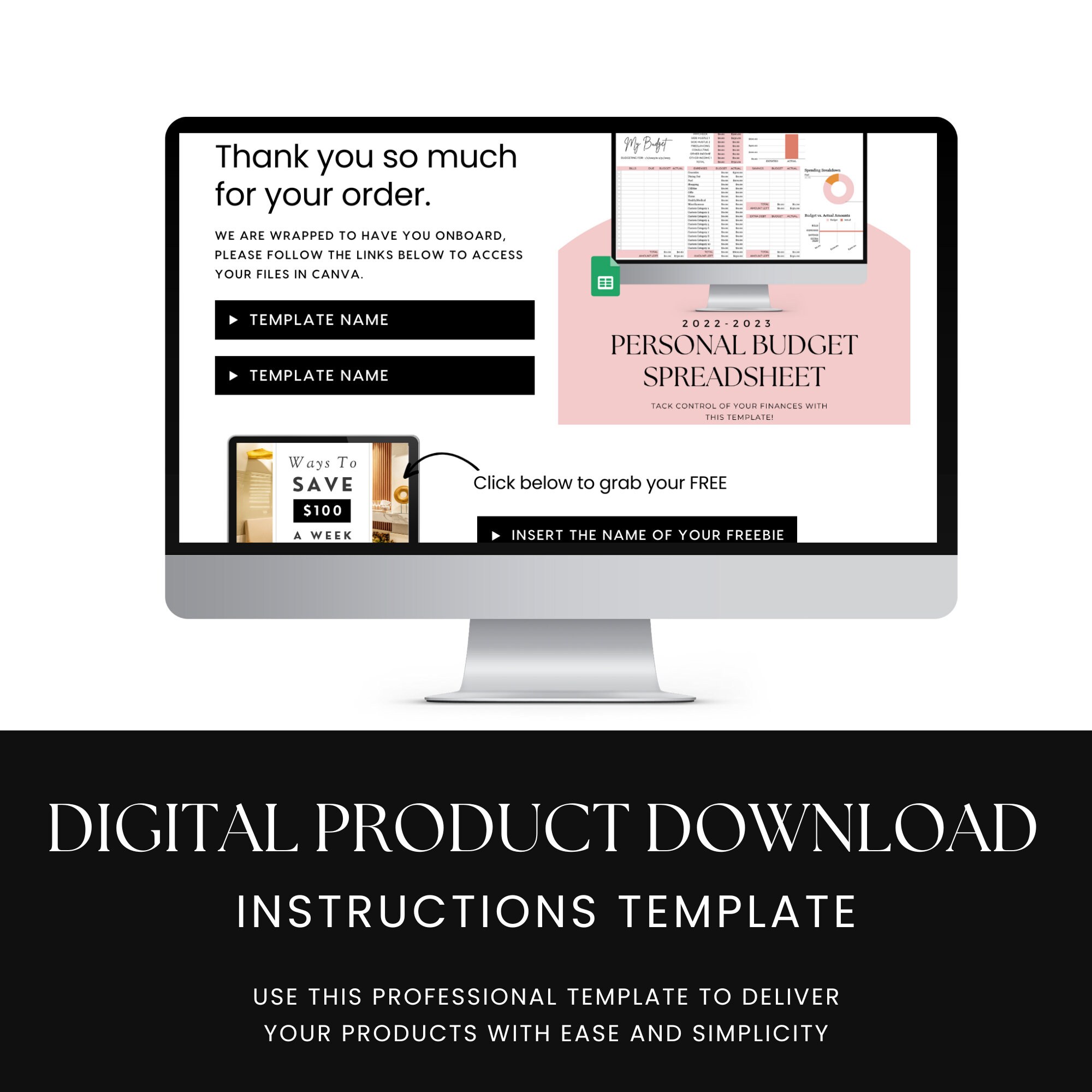 Download Instruction Template: Etsy Digital Product Links (canva ...