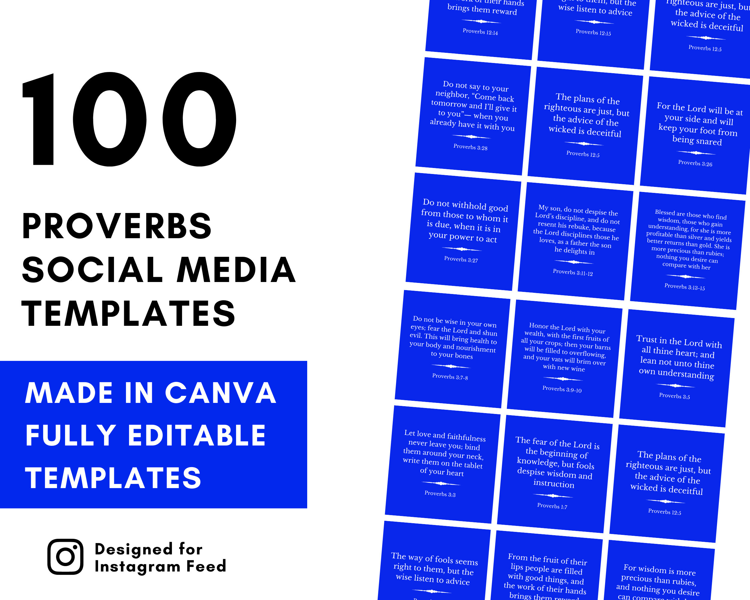 Proverbs Instagram Templates, Church Social Media Templates, Christian ...