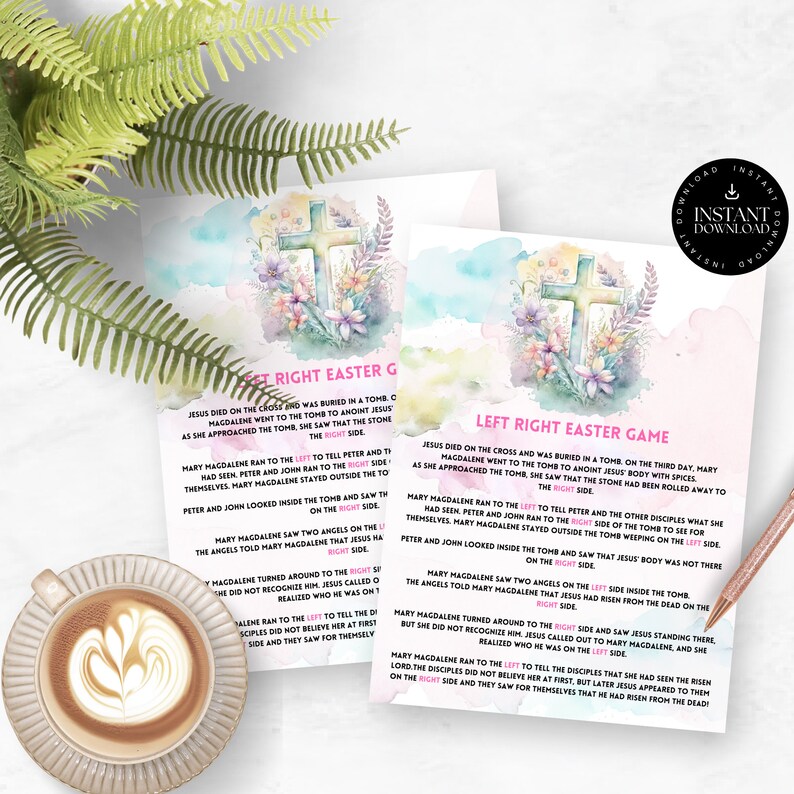 Left Right Easter Game, Easter Left Right Game, Easter Bible Games ...