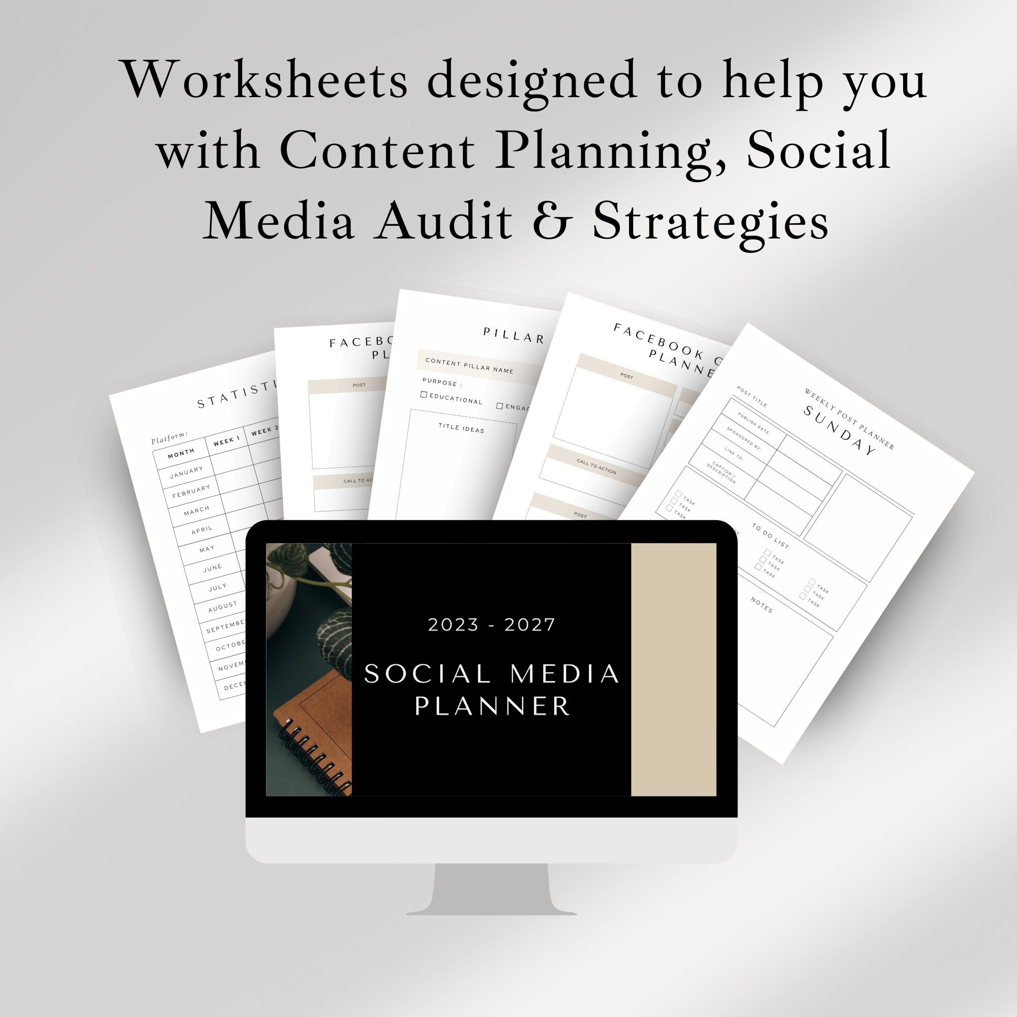 Social Media Planner Printable Bundle, Instagram Planner, Facebook ...