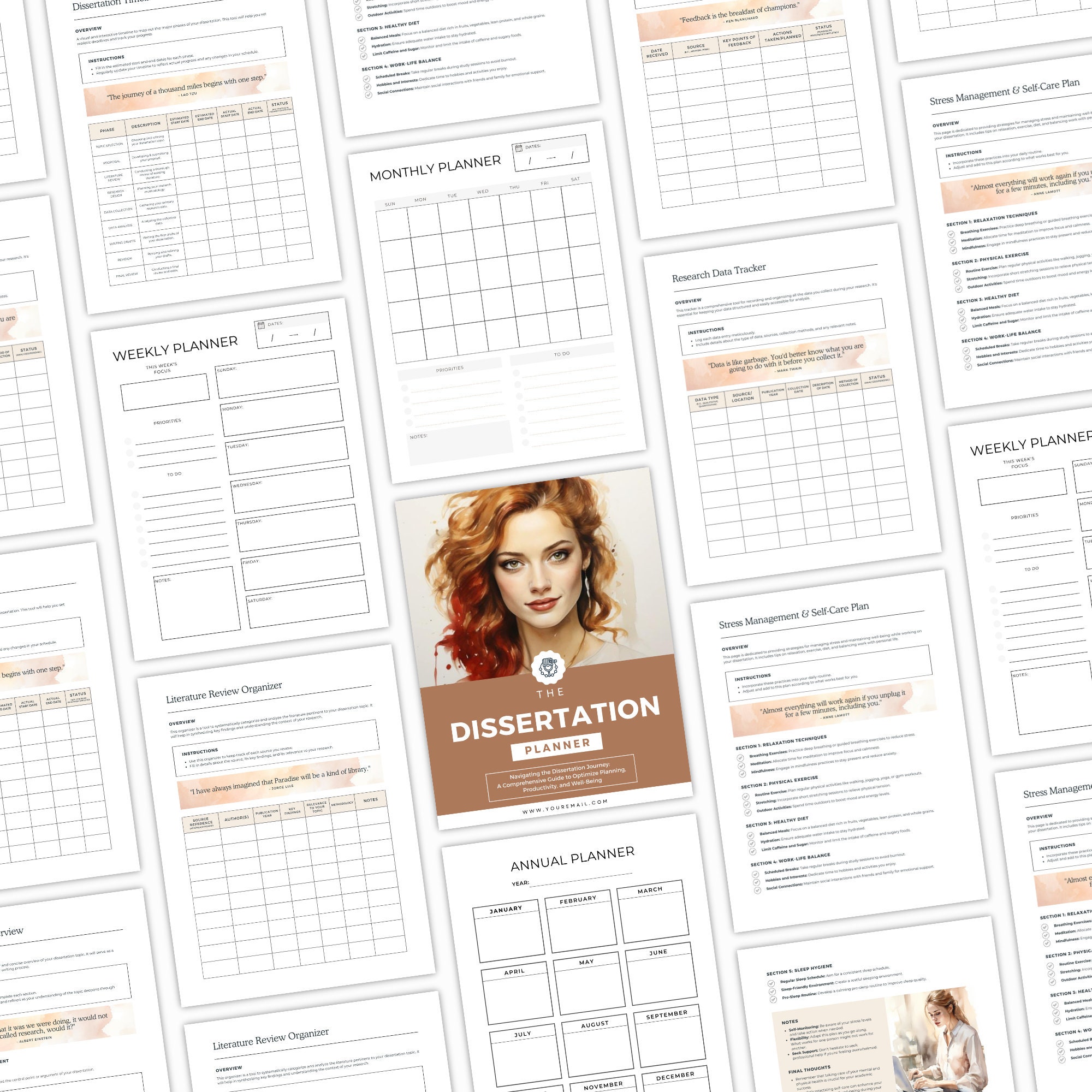 Dissertation Planner Printable, Student Project Planner, Us Letter ...