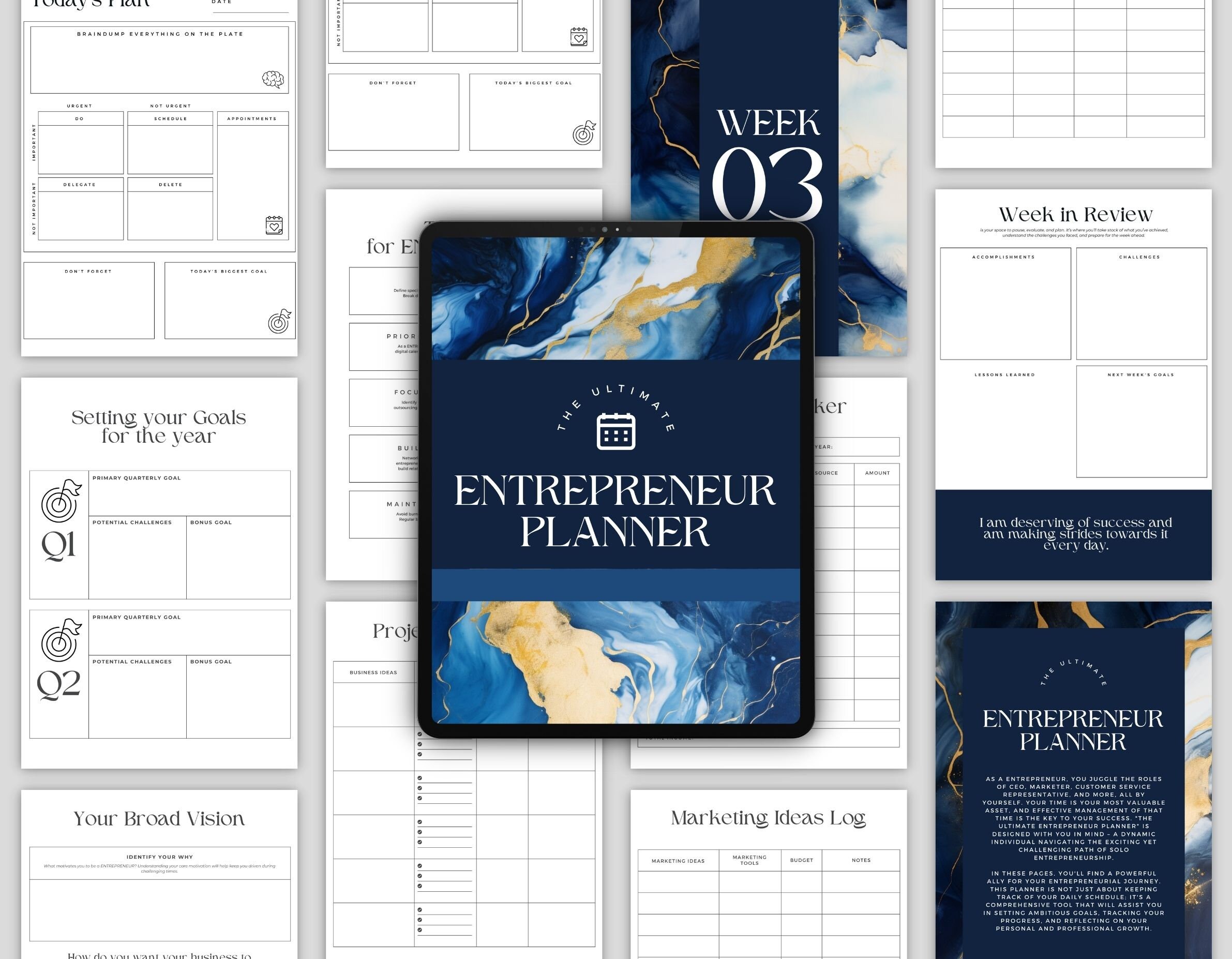 Best Planner for Entrepreneurs, Solopreneur Planner, Productivity ...