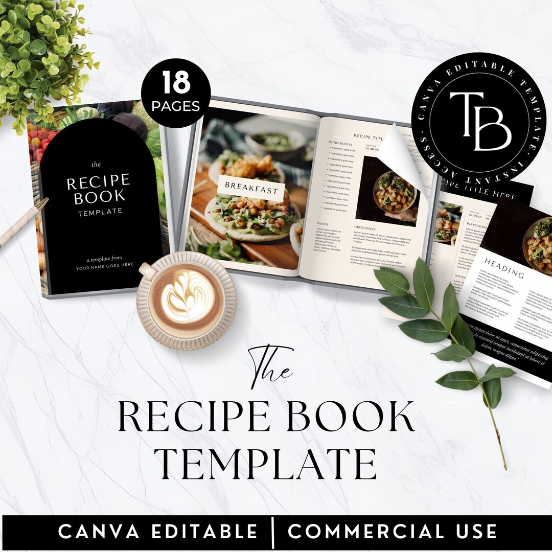 Canva Recipe Book Template, COMMERCIAL, Meal Planner, Recipe Page ...