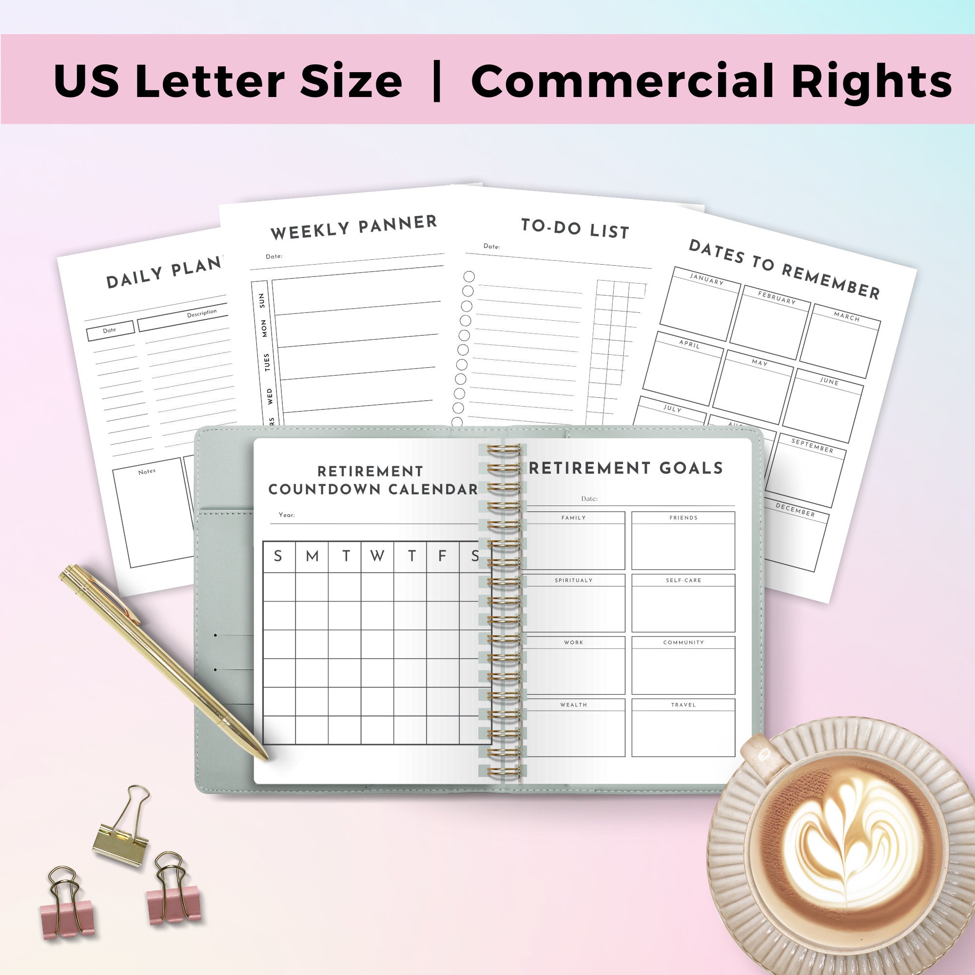 Retirement Planner Printable Canva, Editable Canva Template, Retire ...