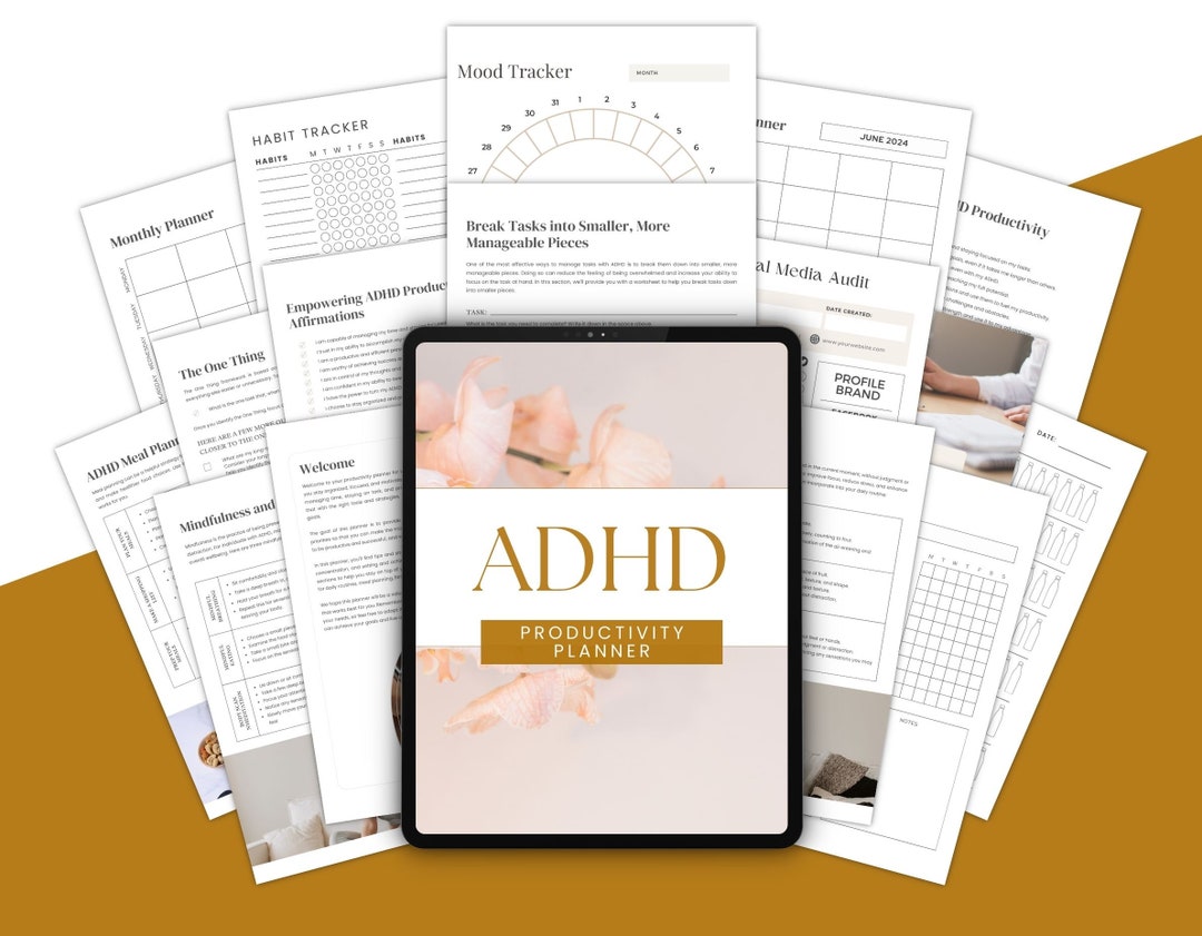 ADHD Planner Adult, Adhd Planner Printable, Productivity Planner, Daily ...