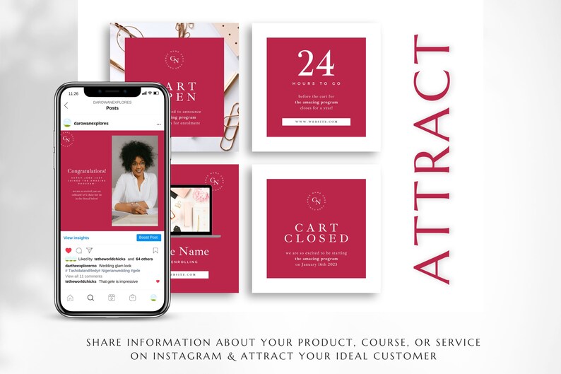 Launch Instagram Post Canva Templates Canva Templates Course - Etsy