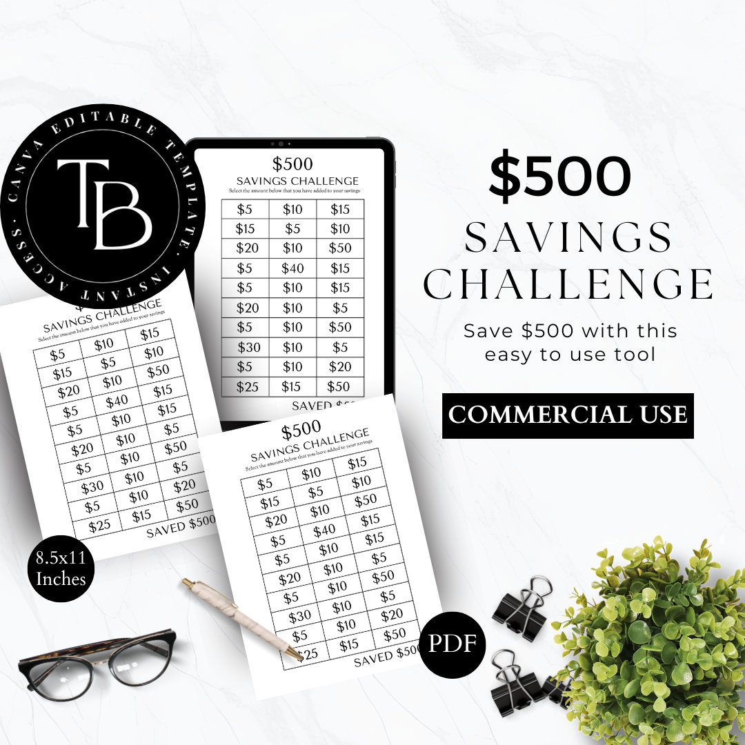 500 Dollar Savings Challenge, Monthly Savings, Savings Challenge ...