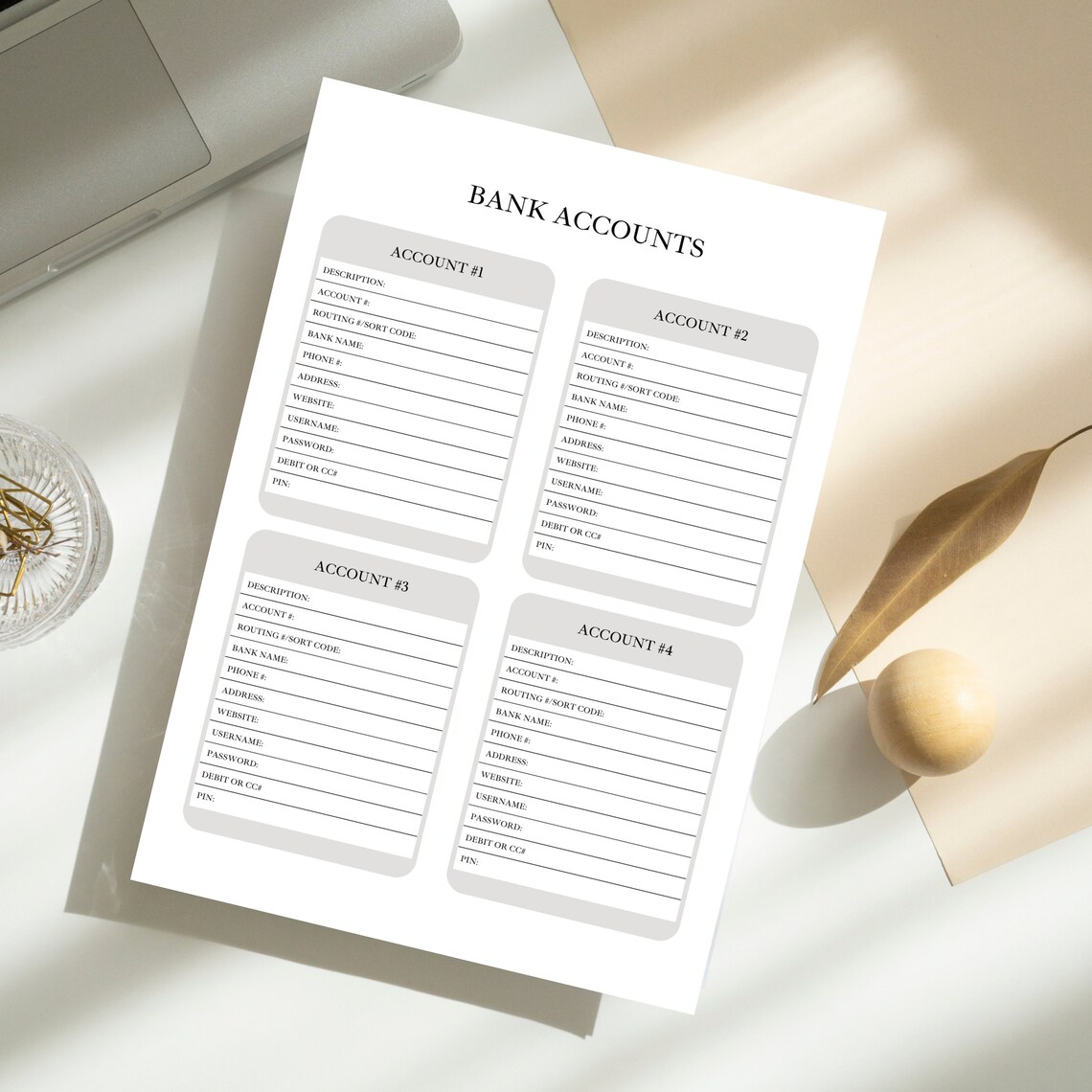 Bank Account Information Tracker, Bank Account Information, Bank ...