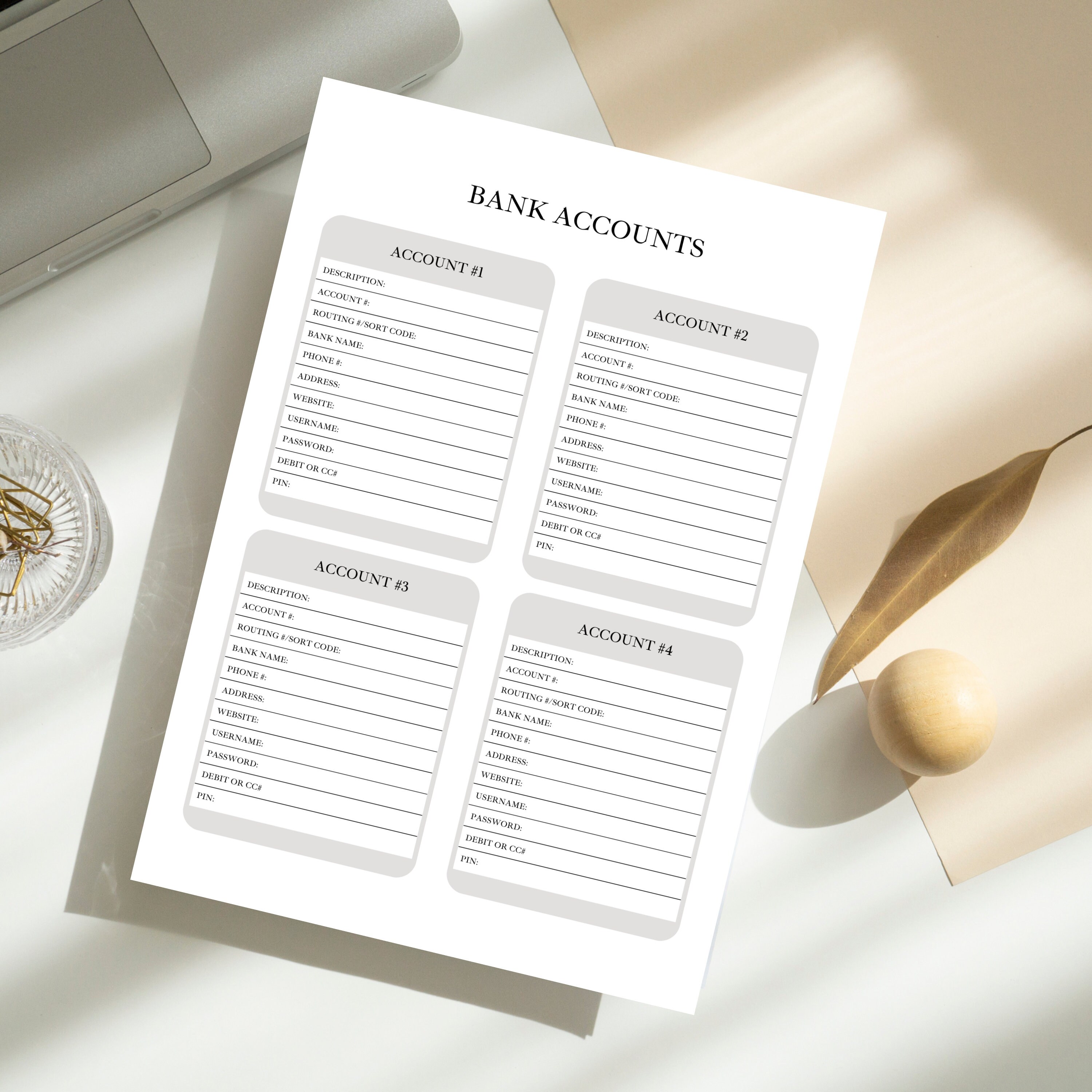 Bank Account Information Tracker, Bank Account Information, Bank ...