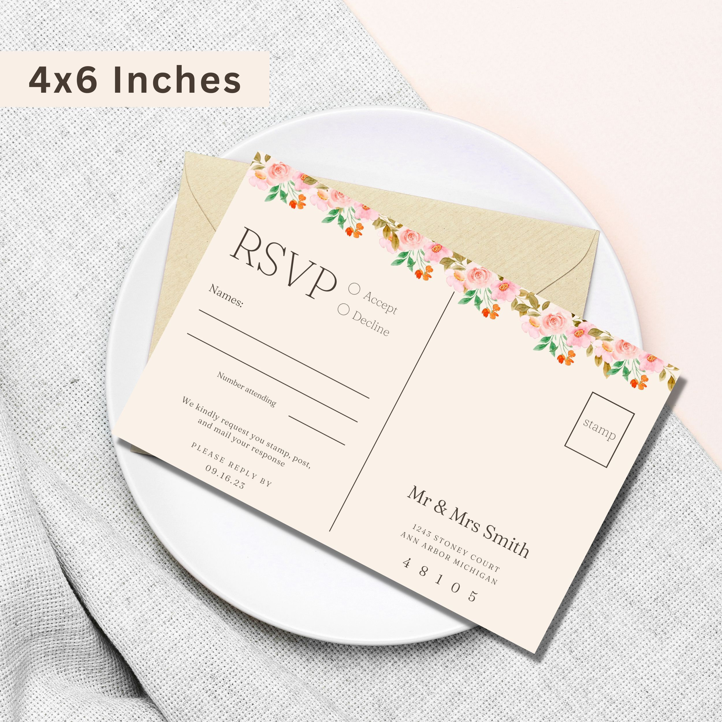 Wedding Rsvp Card Template, Diy Rsvp Card, QR Code Response Card, RSVP ...