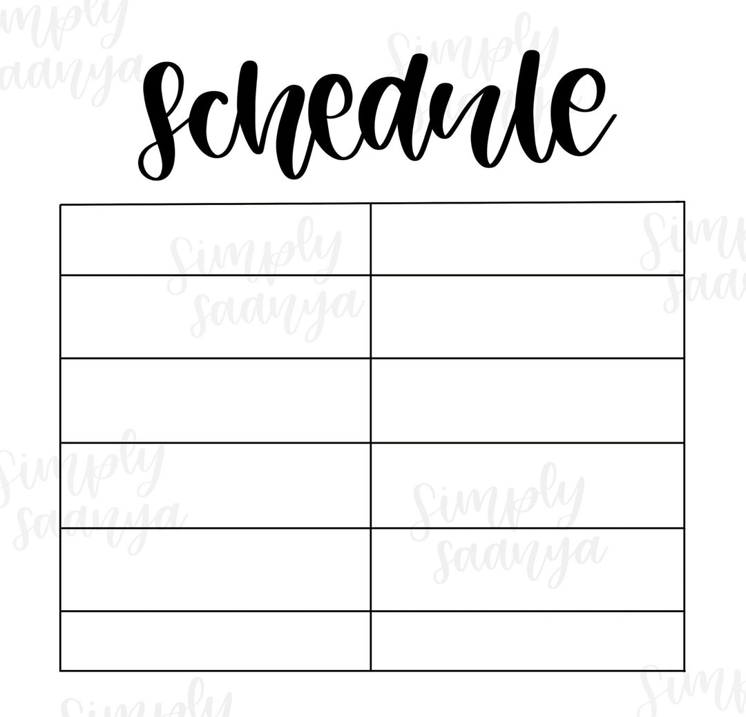 CUSTOMIZABLE Digital Printable Schedule - Etsy