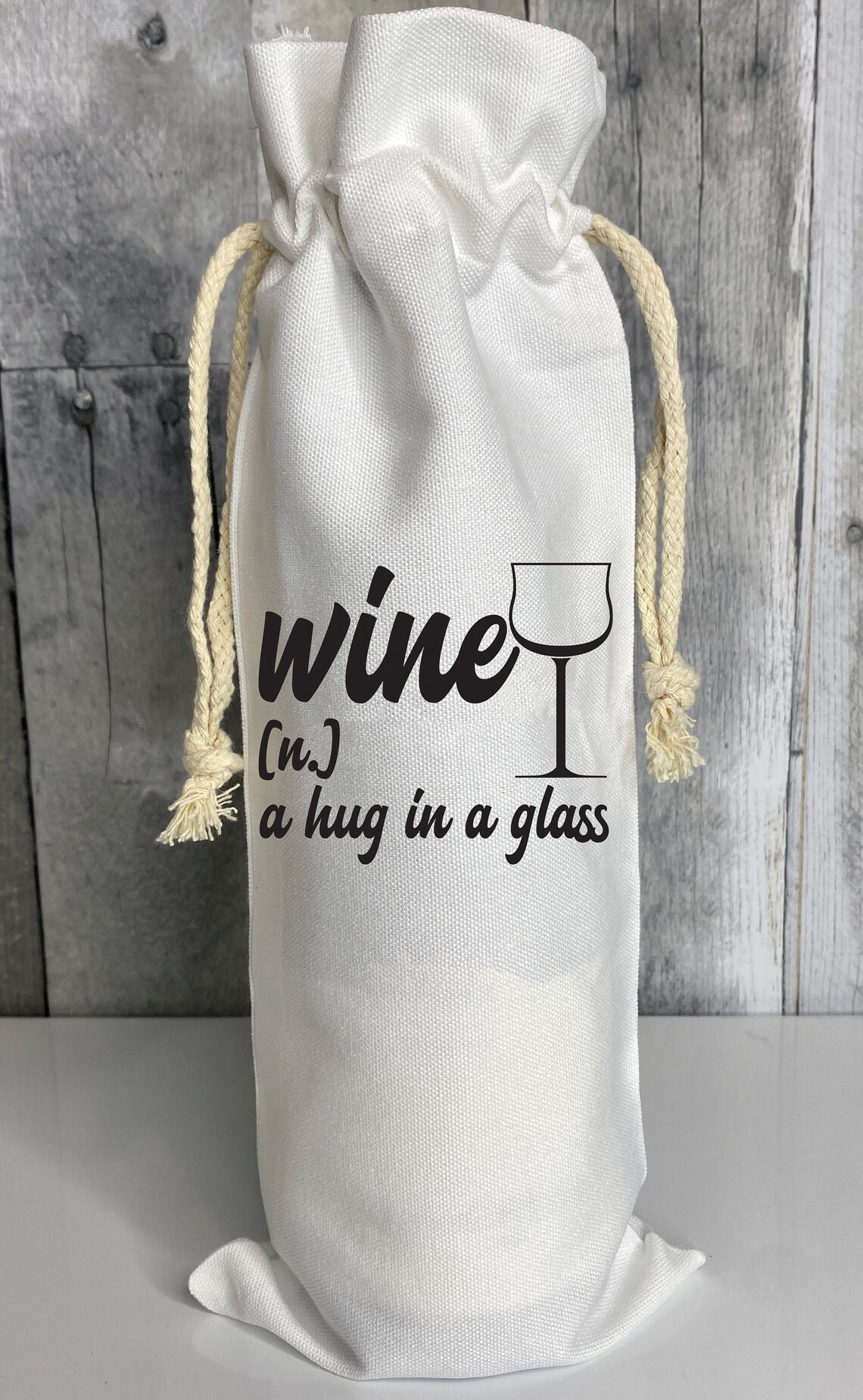 Wine, A Hug in A Glass Wine Tote, Reusable Wine Bag, Friend Gift ...