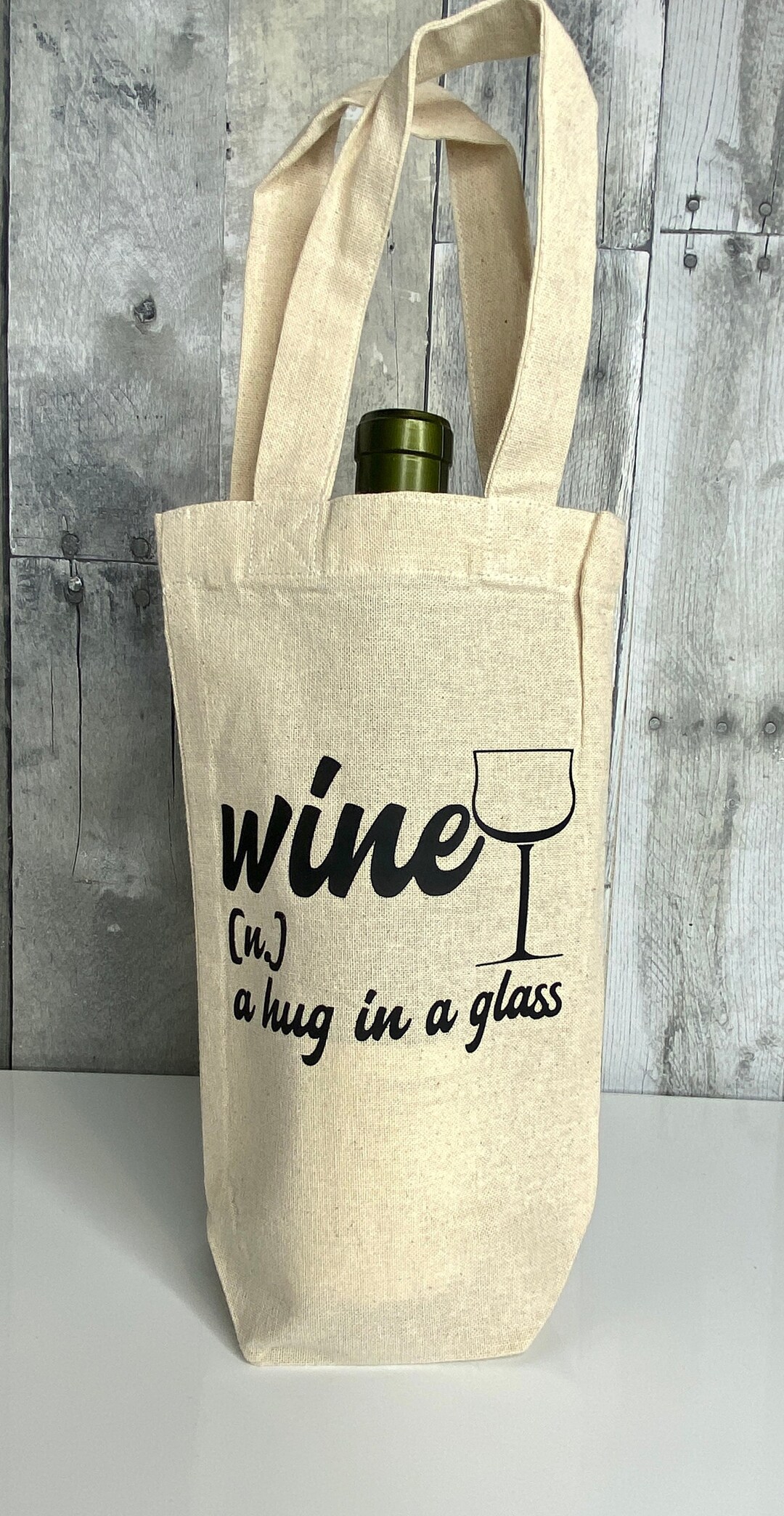 Wine A Hug in A Glass Wine Tote Reusable Wine Bag Friend - Etsy