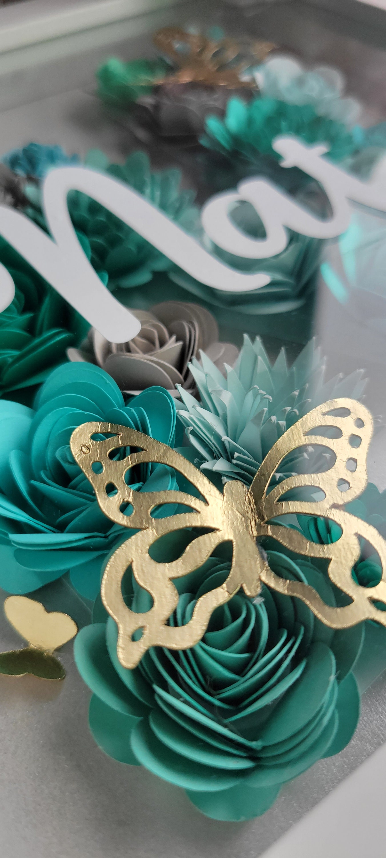 Initial Flower Shadowbox - Etsy