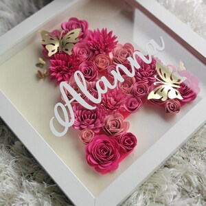Initial Flower Shadowbox - Etsy