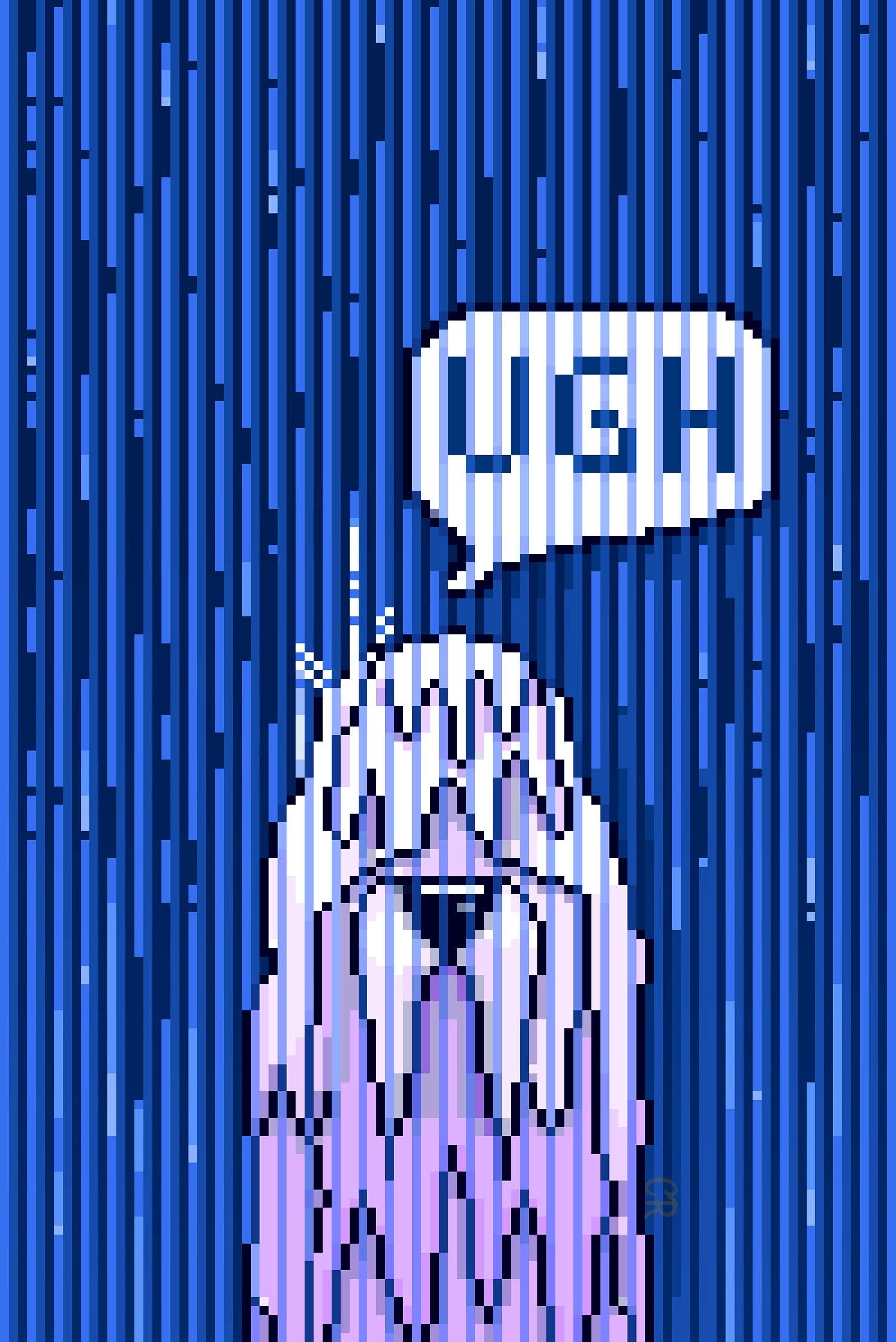 UGH Rainy Dog 7x14 Pixel Glossy Art Print - Etsy