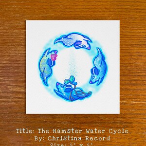 Water Cycle | Hamsters Mini Art Print - Giclee 5"x5" | - Etsy