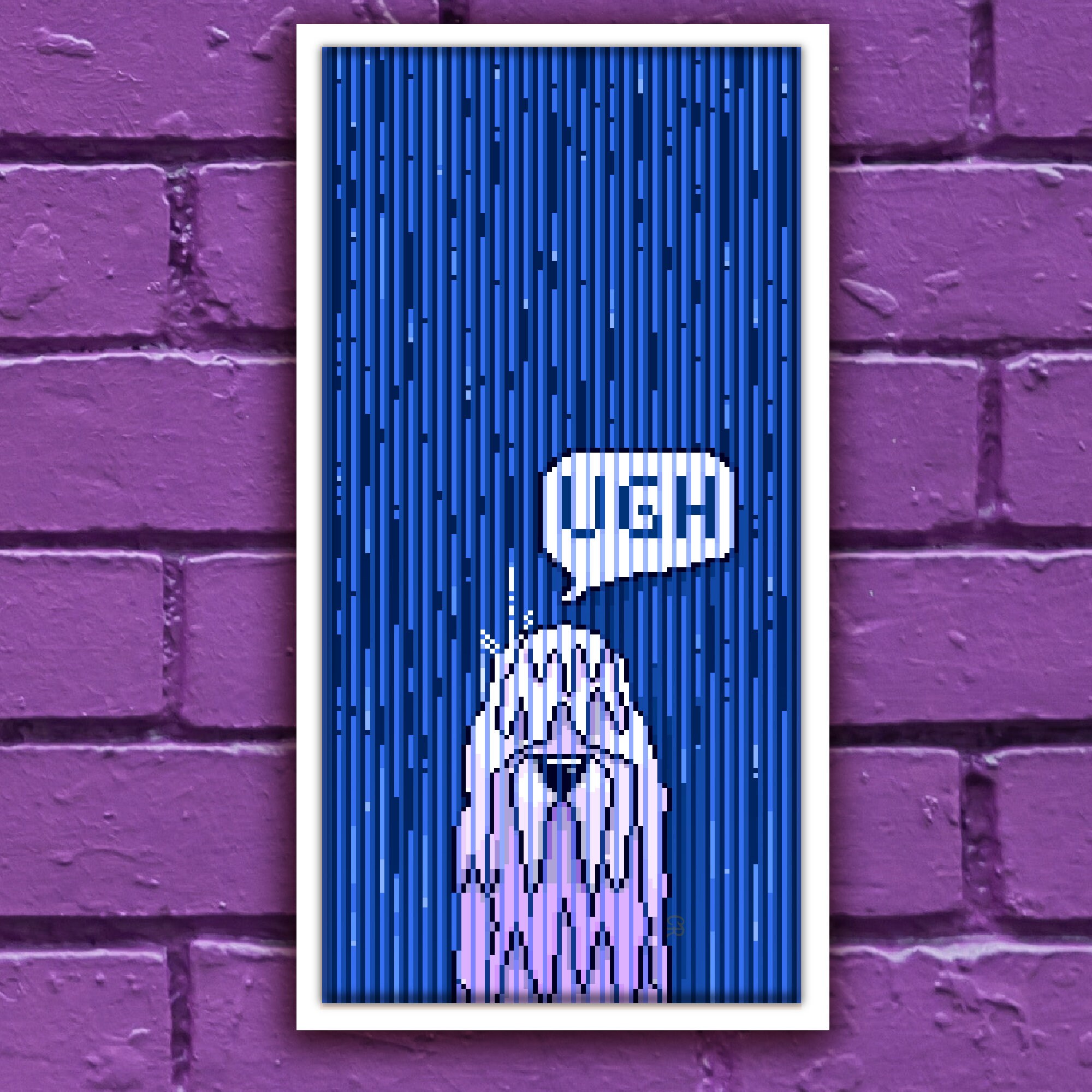 UGH Rainy Dog 7x14 Pixel Glossy Art Print - Etsy