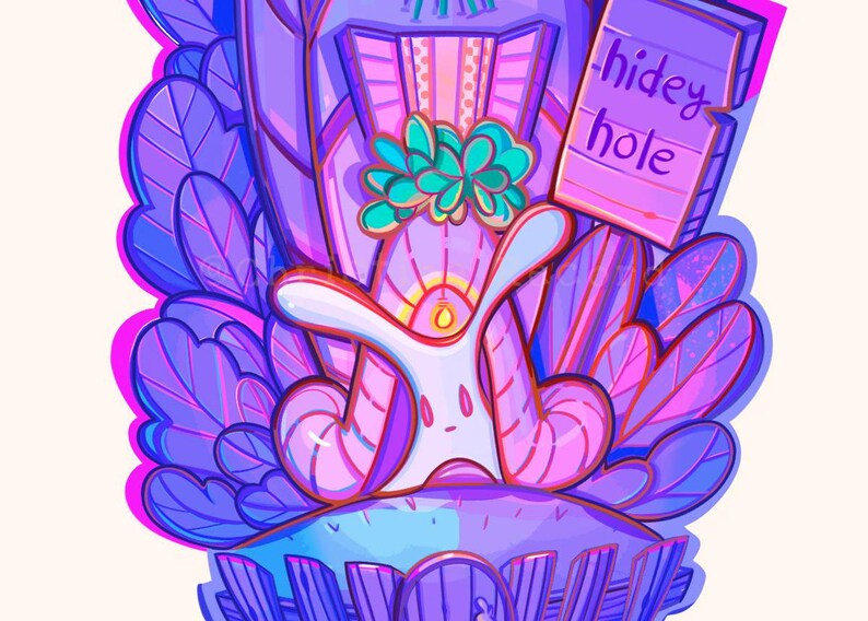 Hidey Hole | Cozy Snail Mini Art Print - Giclee 4"x8" - Etsy