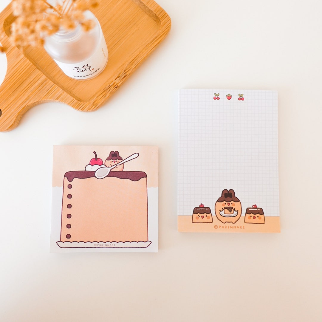 Purinpyon Sticky Note and Memo Pad Bunny Made of Purin - Etsy