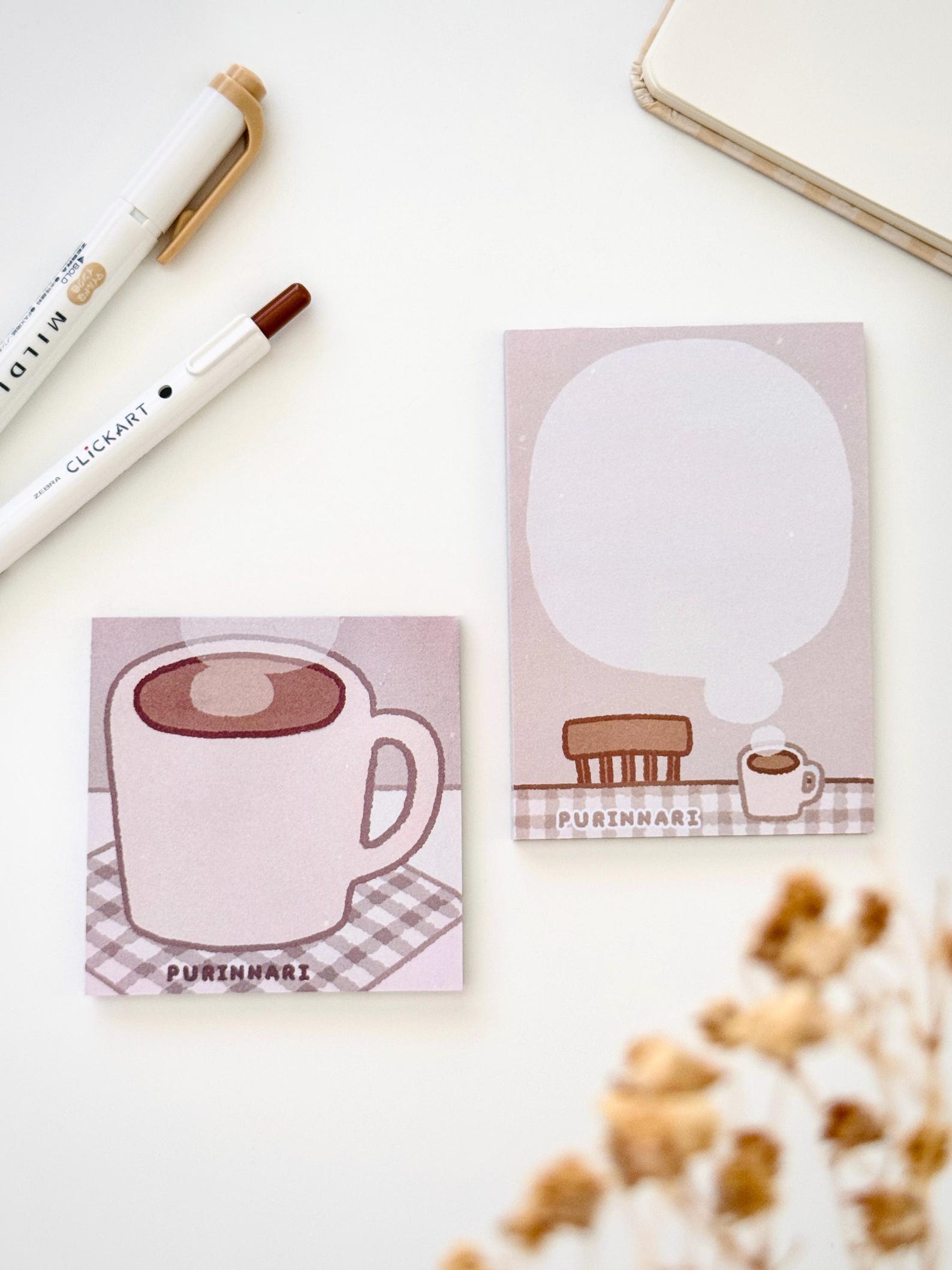 Warm Cup of Coffee Sticky Note and Memo Pad Set - Etsy