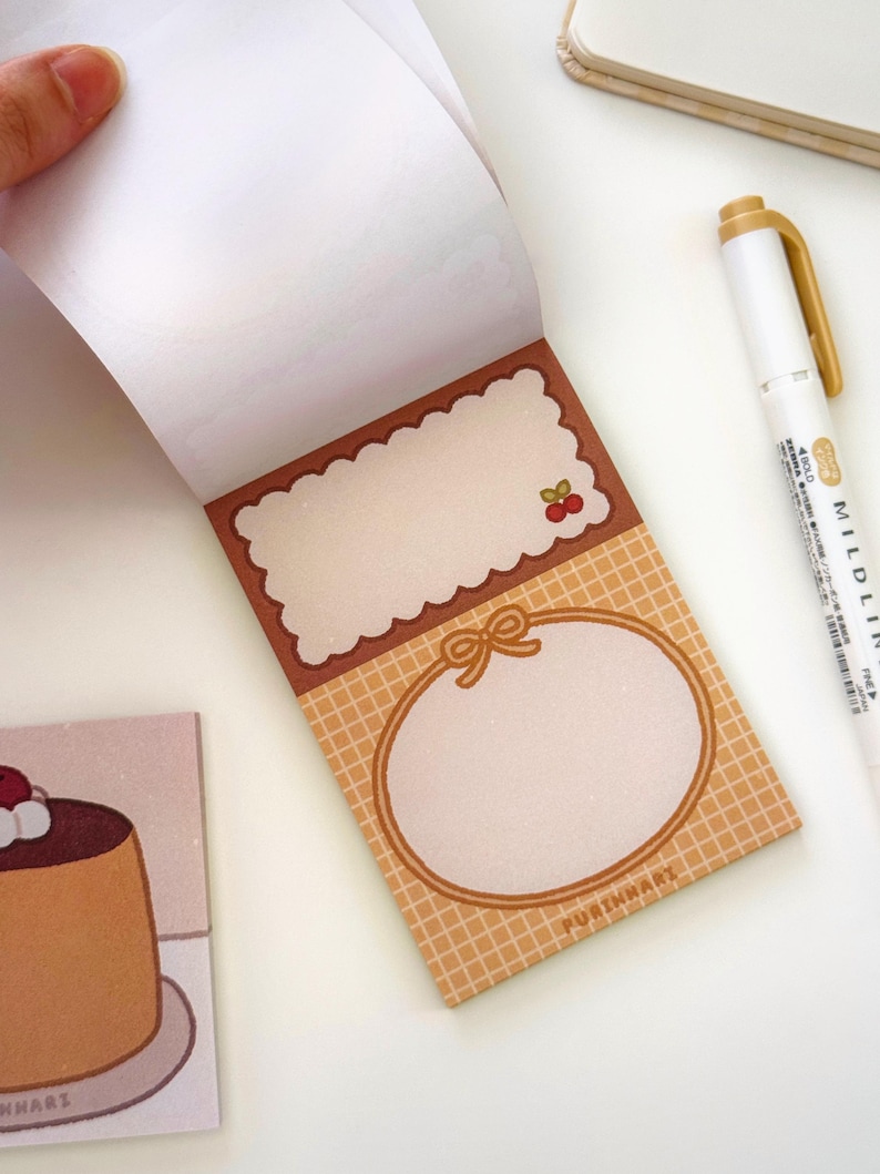 Purin With Cherry Sticky Note and Memo Pad - Etsy