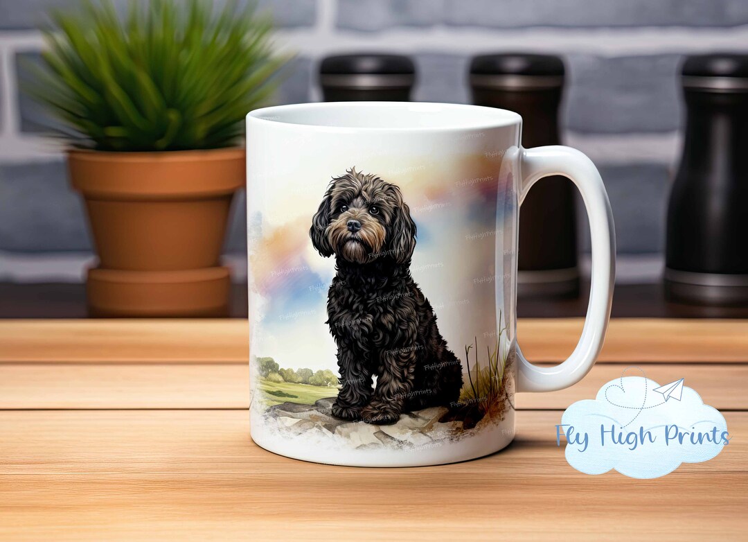 Cockapoo Black Rainbow Premium Ceramic 10oz Mug, High Quality, Gift for ...
