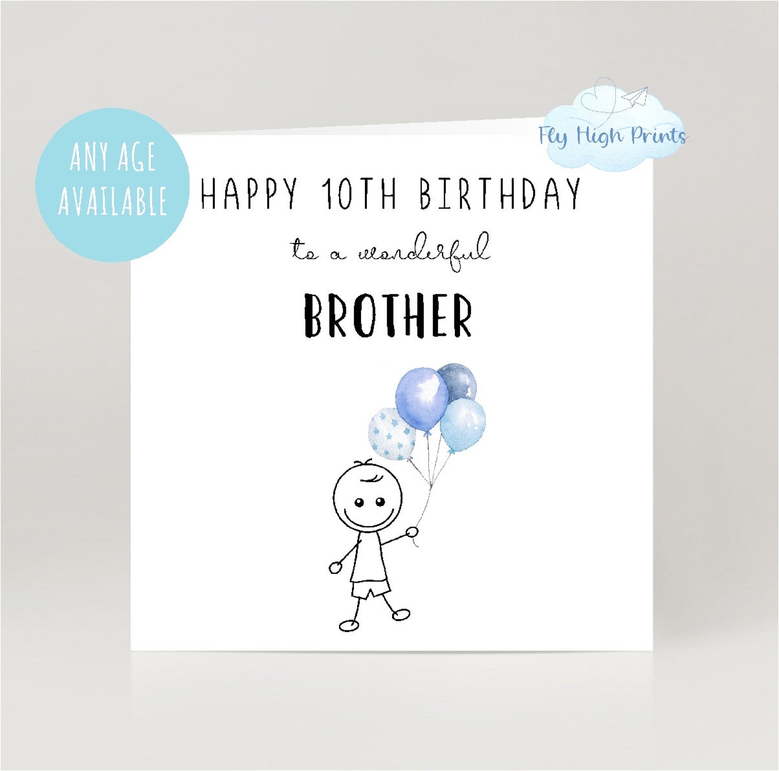 Brother Birthday Card Any Age 3rd 4th 5th 6th 10th | Etsy