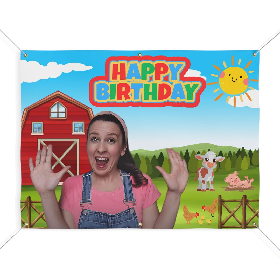 Ms Rachel Farm Animals Barn Custom Happy Birthday Celebration Party ...