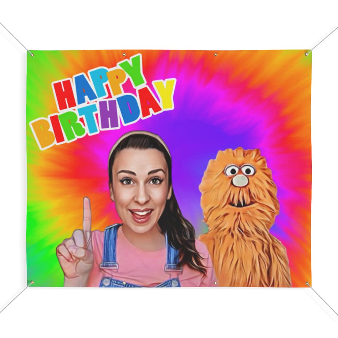 Ms Rachel Herbie Puppet Tie-dye Custom Happy Birthday Celebration Party ...