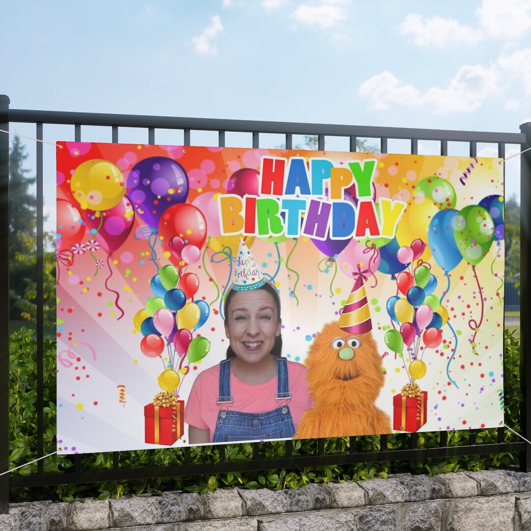 Ms Rachel GIANT Size Happy Birthday Celebration Backdrop - Etsy