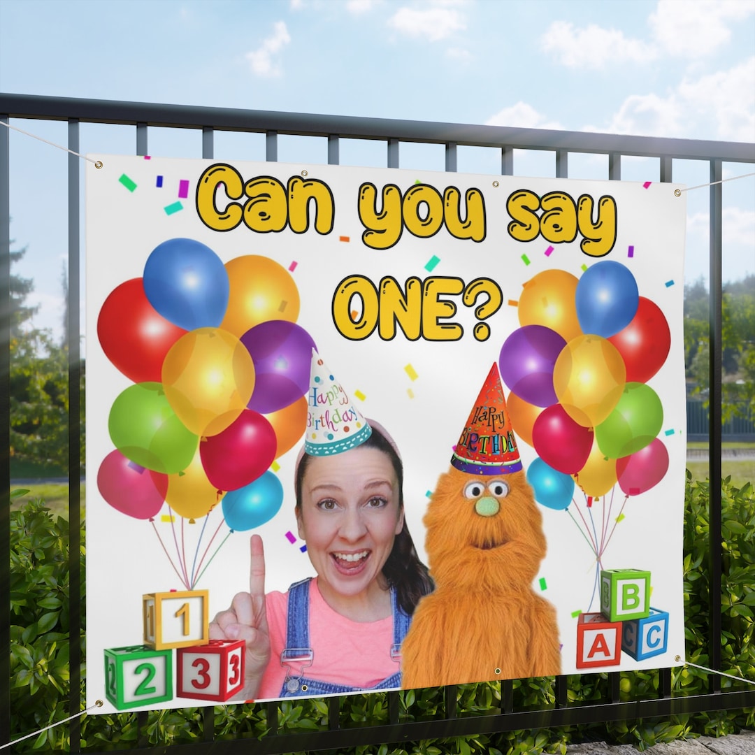 Can You Say One HUGE Ms Rachel First Birthday Girls Boys Banner 72x60 ...