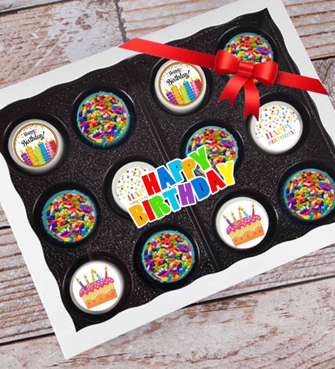 Personalized Dipped Chocolate Covered Sandwich Cookie Birthday Gift Box ...