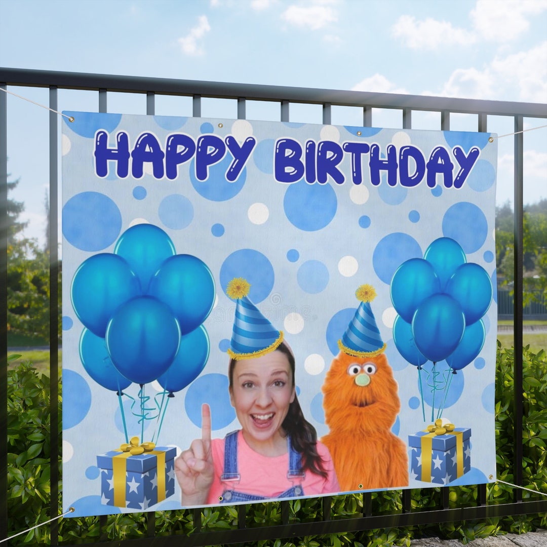 Happy 1st Birthday HUGE Ms Rachel First Birthday Boys Blue Banner 72x60 ...