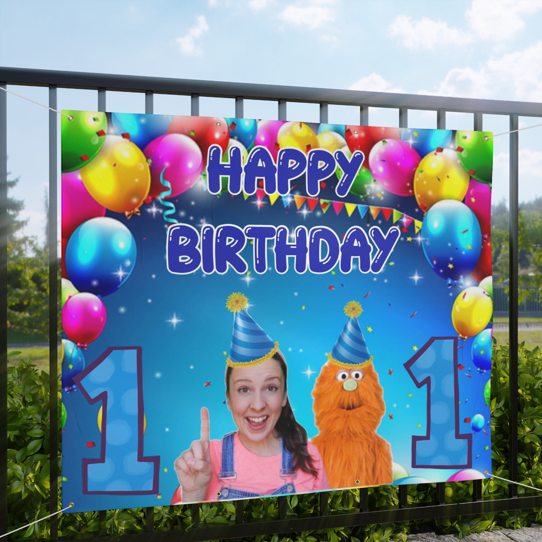 Happy 1st Birthday HUGE Ms Rachel First Birthday Boys Blue Banner 72x60 ...