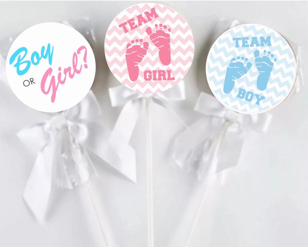1 Dozen Baby Gender Reveal Favors Candy Lollipops - Etsy