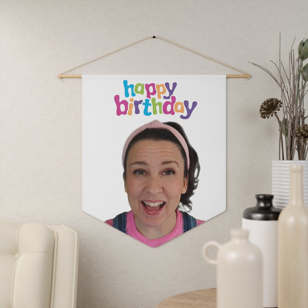 Ms Rachel Happy Birthday Celebration Hanging Wall Pennant Flag Banner ...