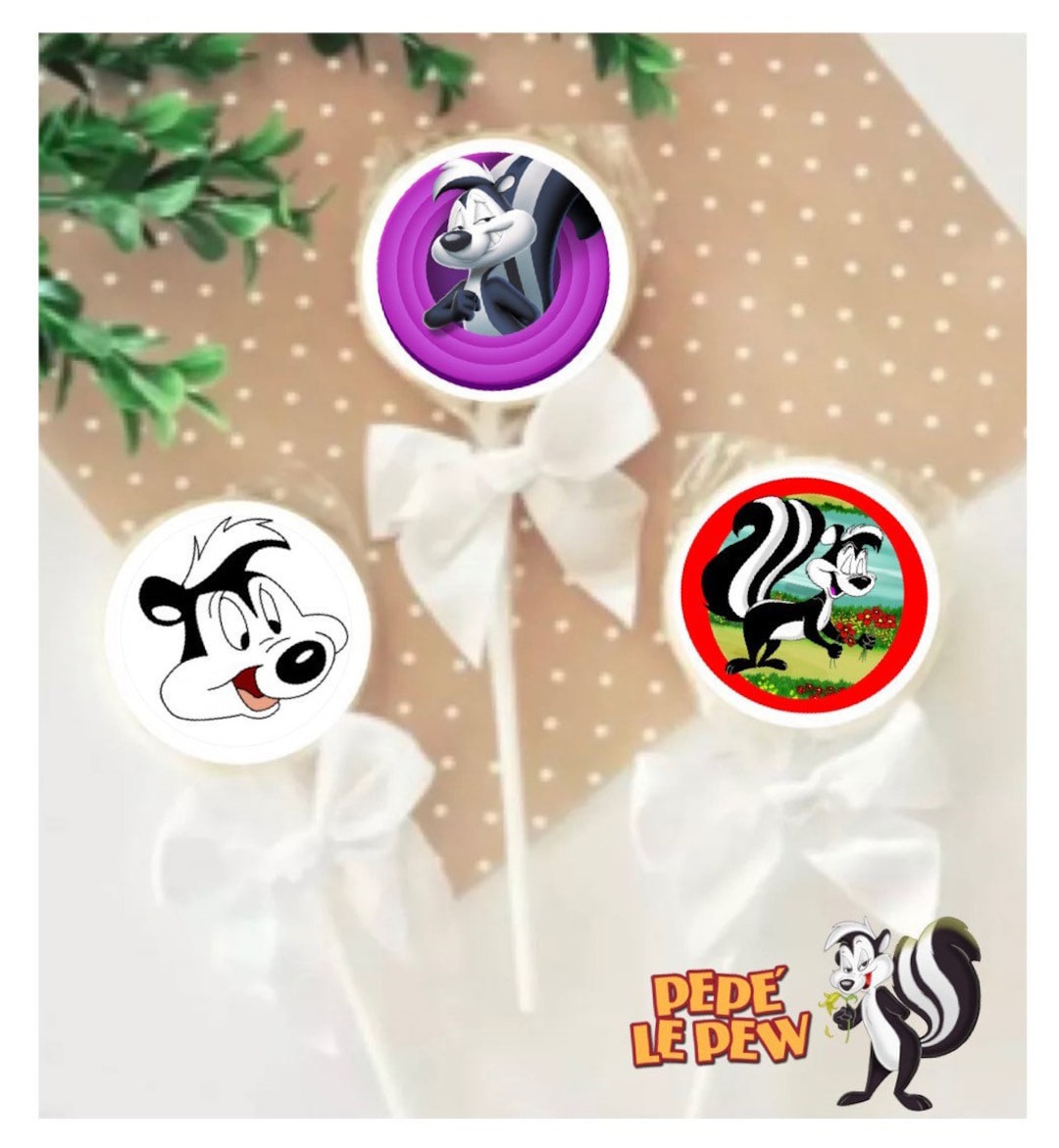 1 Dozen Pepe Le Pew Birthday Party Favors Custom Chocolate Lollipops ...