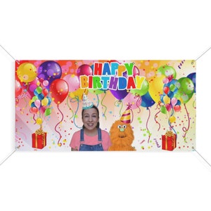 Ms Rachel GIANT Size Happy Birthday Celebration Backdrop Banner 4 Sizes ...
