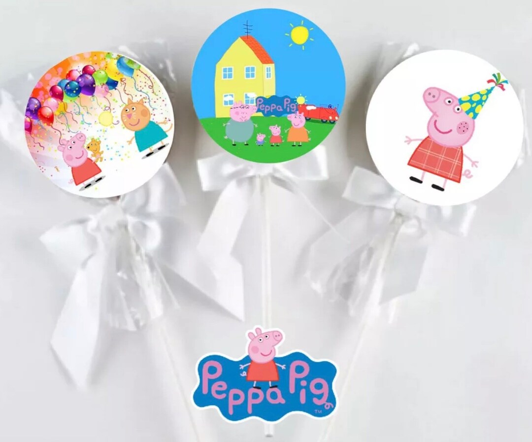 1 Dozen Peppa Pig Birthday Party Favors Custom Chocolate Lollipops - Etsy