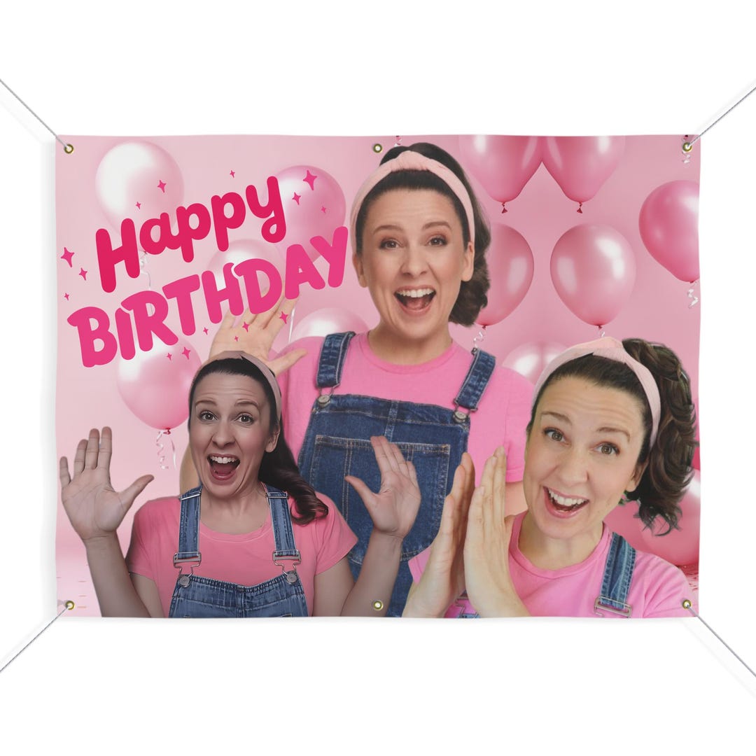 Ms Rachel Custom Pink Balloons Girls Happy Birthday Can You Say One ...