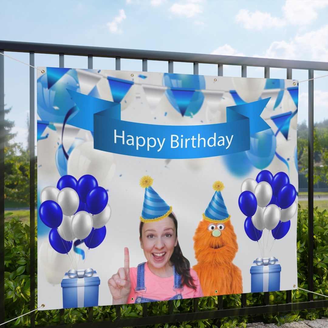Happy 1st Birthday HUGE Ms Rachel First Birthday Boys Blue Banner 72x60 ...
