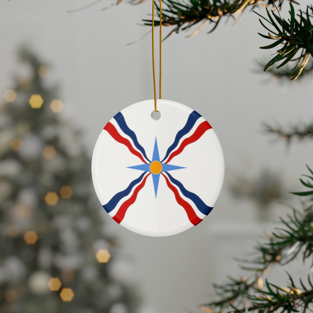 Assyrian Flag Assyrian Pride Ceramic Ornaments Ornament Set (1pc, 3pcs ...