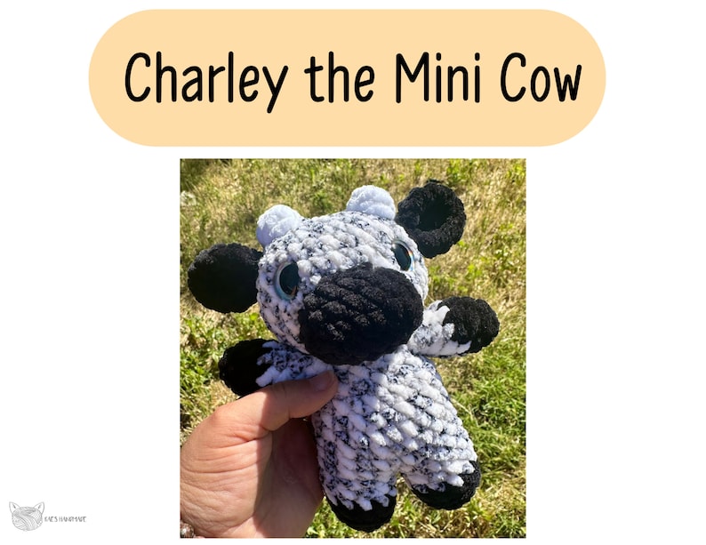 Charley the Mini Cow, Low Sew, Crochet Pattern - Etsy
