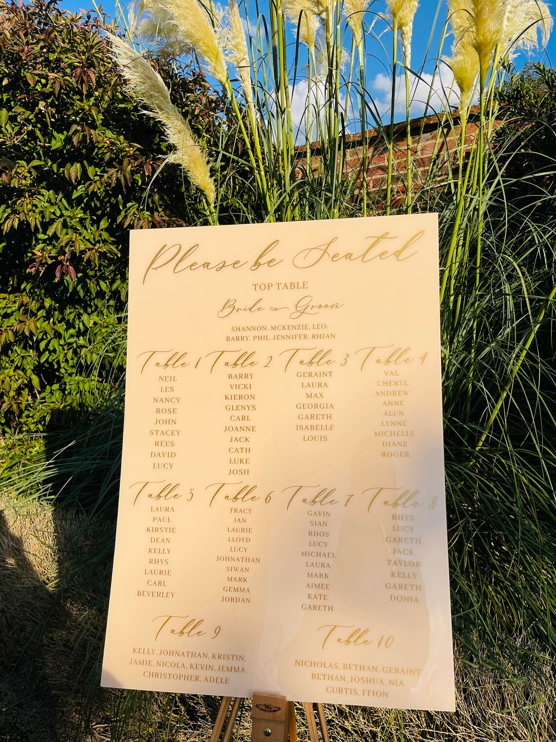A1 Acrylic Wedding Seating Plan Table Plan Personalised - Etsy UK