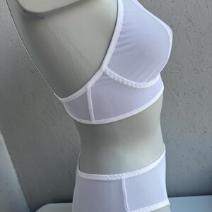 Sheer Bra and Panty Set Transparent Lingerie See Through White Bralette Mesh Panty Sheer ...
