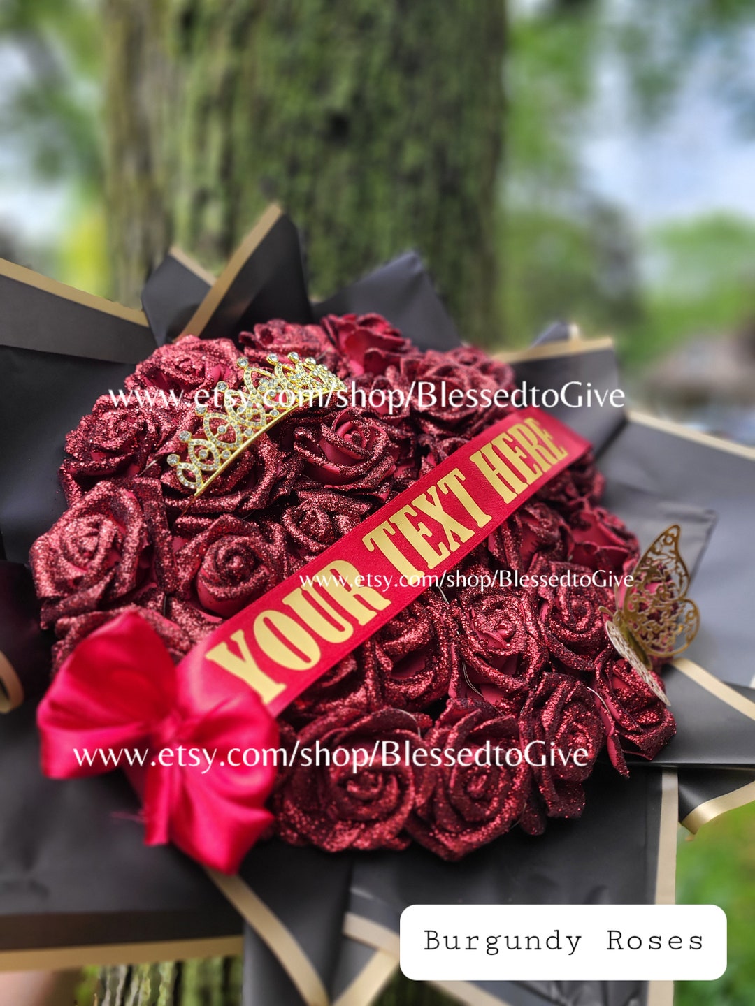 Glitter Roses Ramo Buchon Birthday Roses Ramo Bouquet Birthday Gift ...