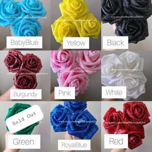 Black Glitter Roses Bouquet/black Roses Ramo/12 Glittered Foam Roses ...
