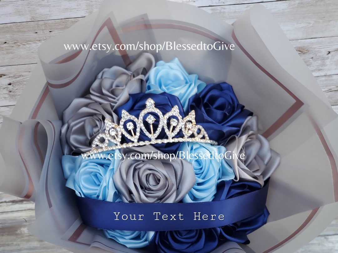Ribbon Roses Bouquet Gift Ramo Ribbon Roses Mothers Day Bouquet for Her ...
