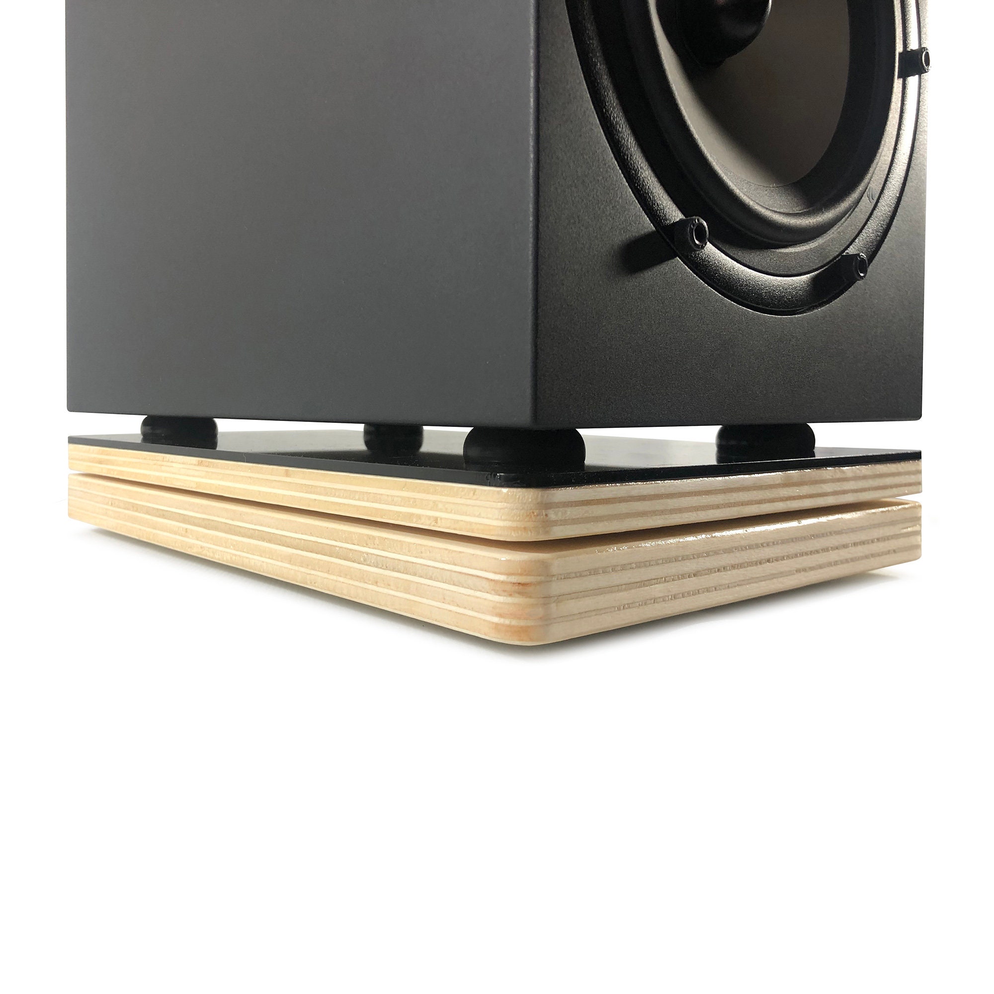 30x20cm LUNAR BLACK Speaker Stands, Anti-vibration Desk Stands ...